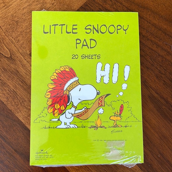 Hallmark | Office | Sealed Vintage Little Snoopy Hallmark Pad Native ...